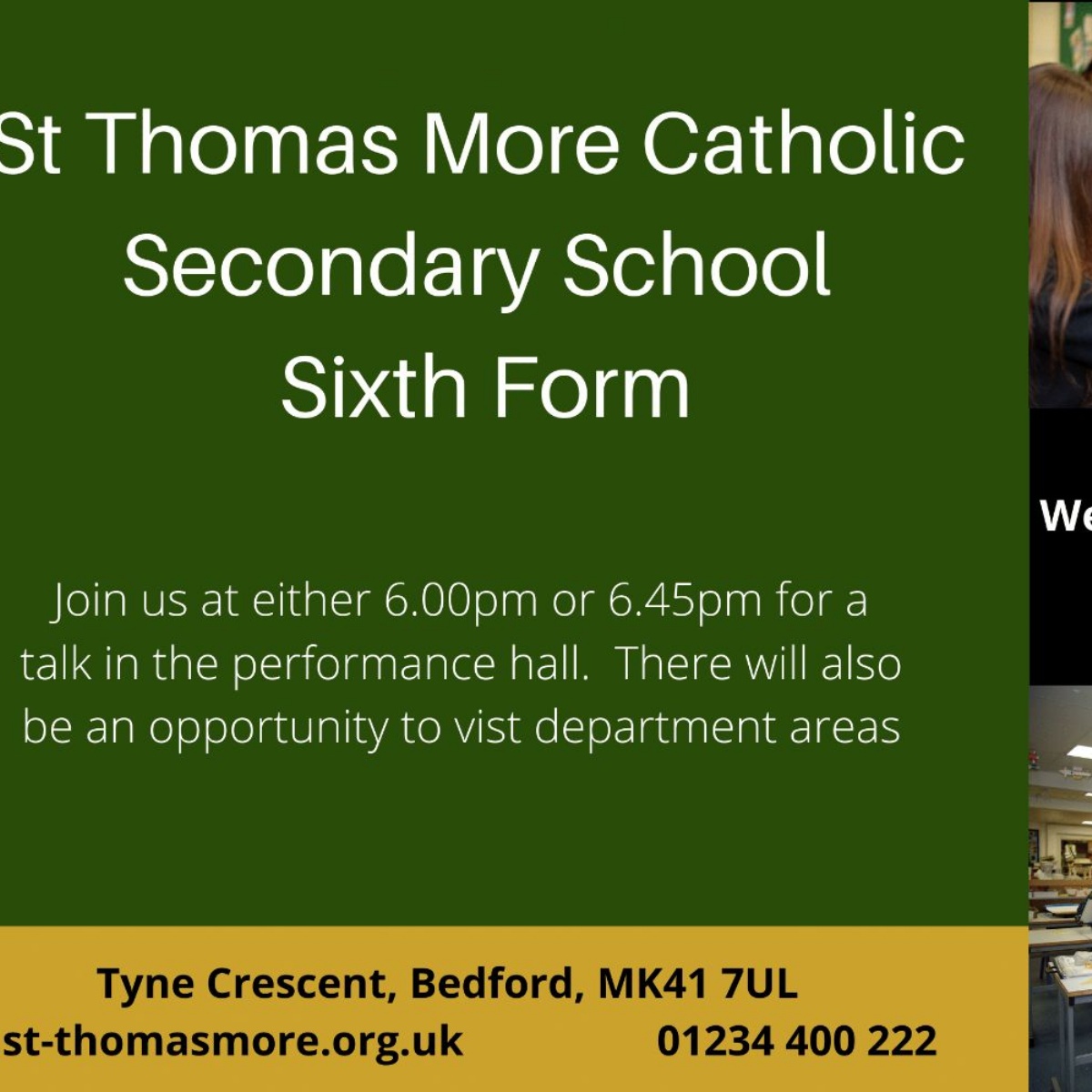 St Thomas More Catholic Secondary School - Sixth Form Open Evening